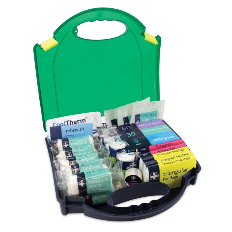 BS8599-1:2019 Large Workplace First Aid Kit in Green Integral Aura Box