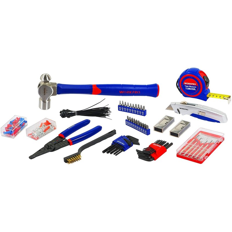 Performance Workpro Mechanics Tool Set with 3-Drawer Heavy Duty Metal Box