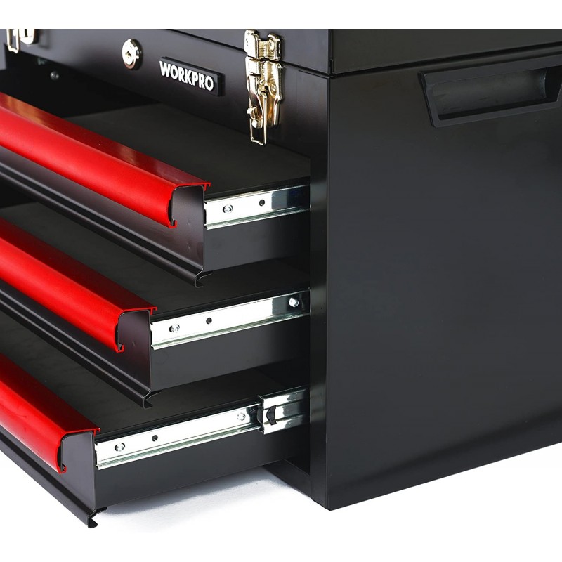 Performance Workpro Mechanics Tool Set with 3-Drawer Heavy Duty Metal Box