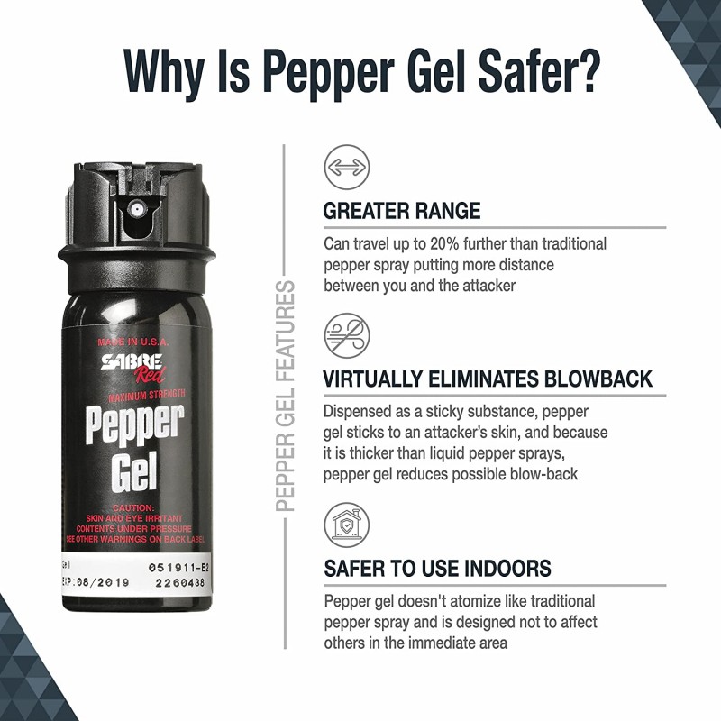 Tactical Red Pepper Gel |self-defense spray carried for security